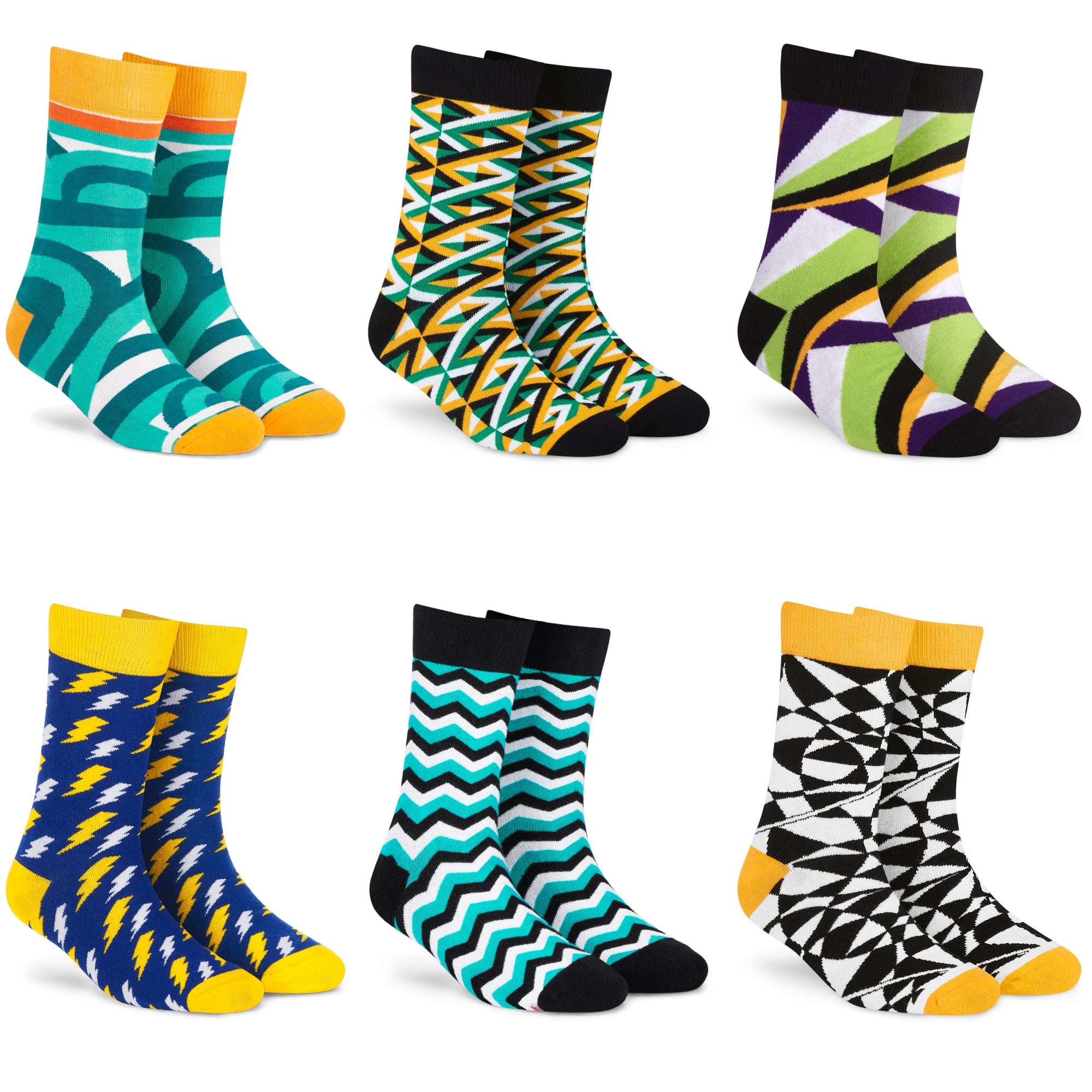 Cotton Crew Socks Combo: Maze, Crossover, Exotic, Bolt, Mint, Mirage ...
